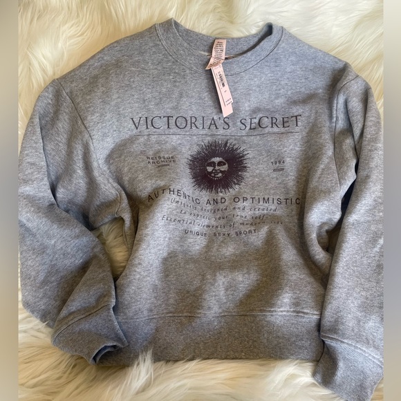 Victoria's Secret | Sweaters | Victorias Secret Cotton Fleece Crewneck ...